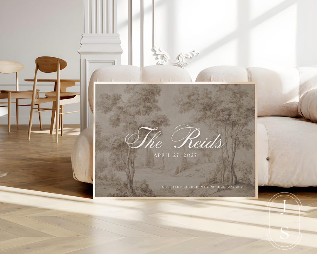 Sepia Treescape Wedding Welcome Sign Art Framed Matte Paper Print Etsy