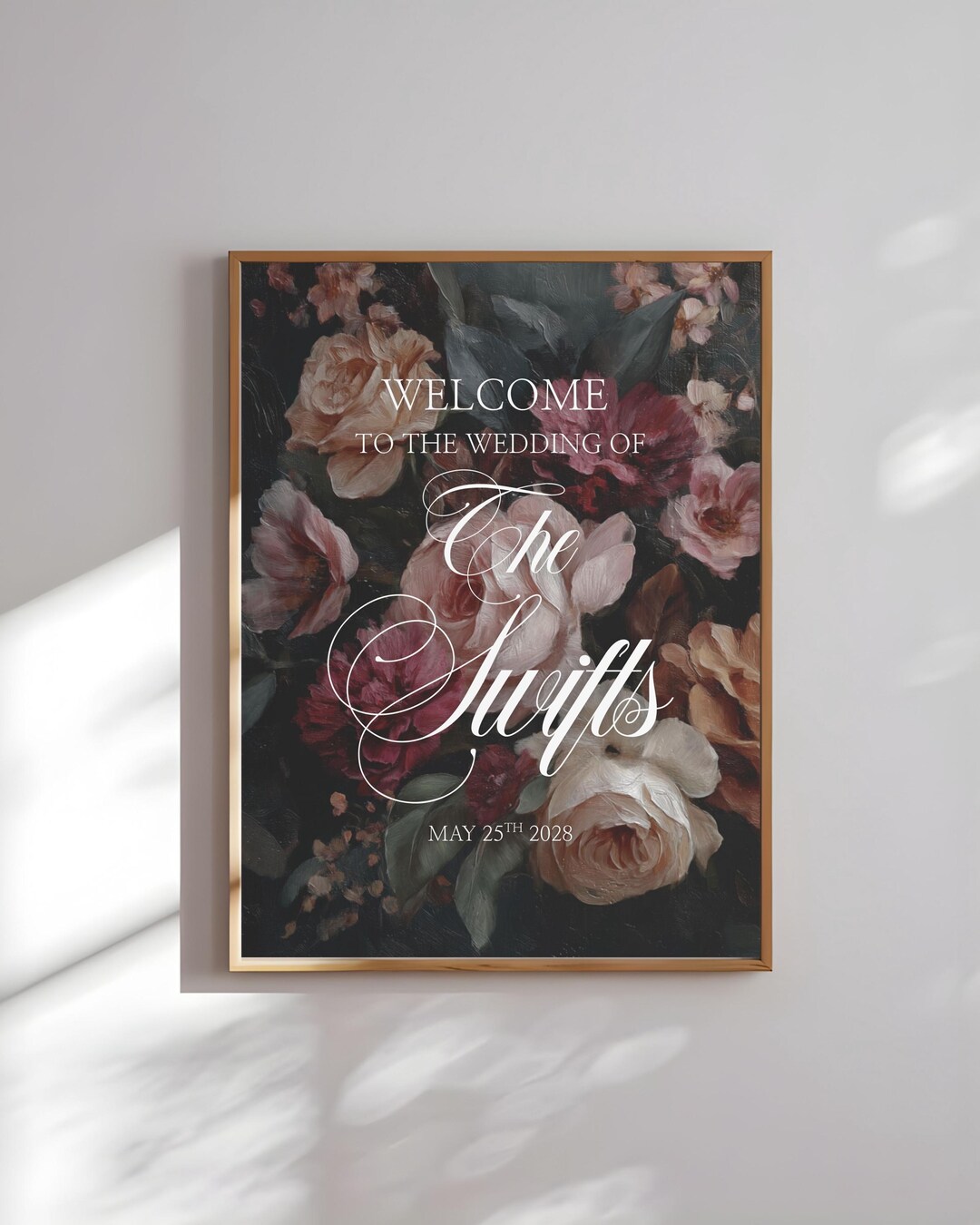 Botanical Elegance Wedding Welcome Sign Art (framed Matte Paper Print ...