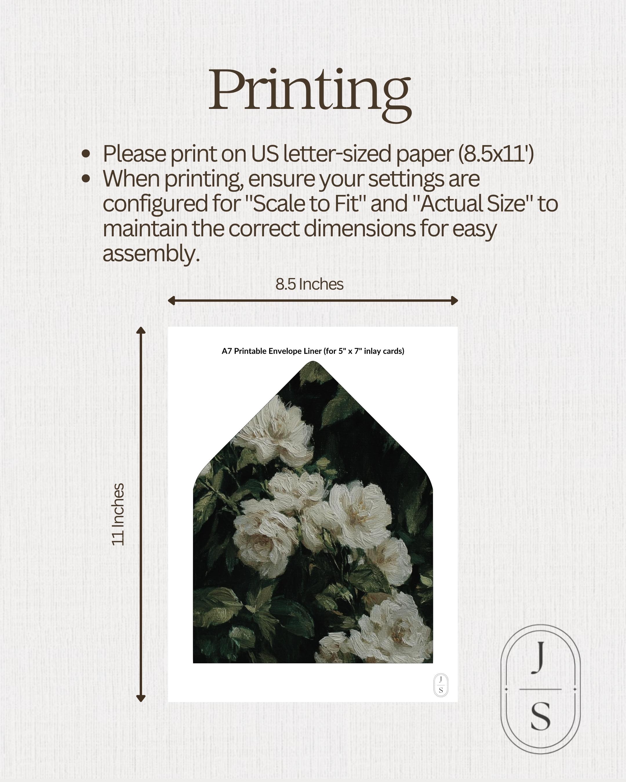 Baroque Garden Printable Envelope Liners (digital Download) - Etsy