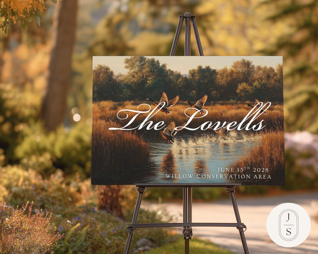 Golden Marsh Flight Wedding Welcome Sign Artwork | Unframed and Framed ...