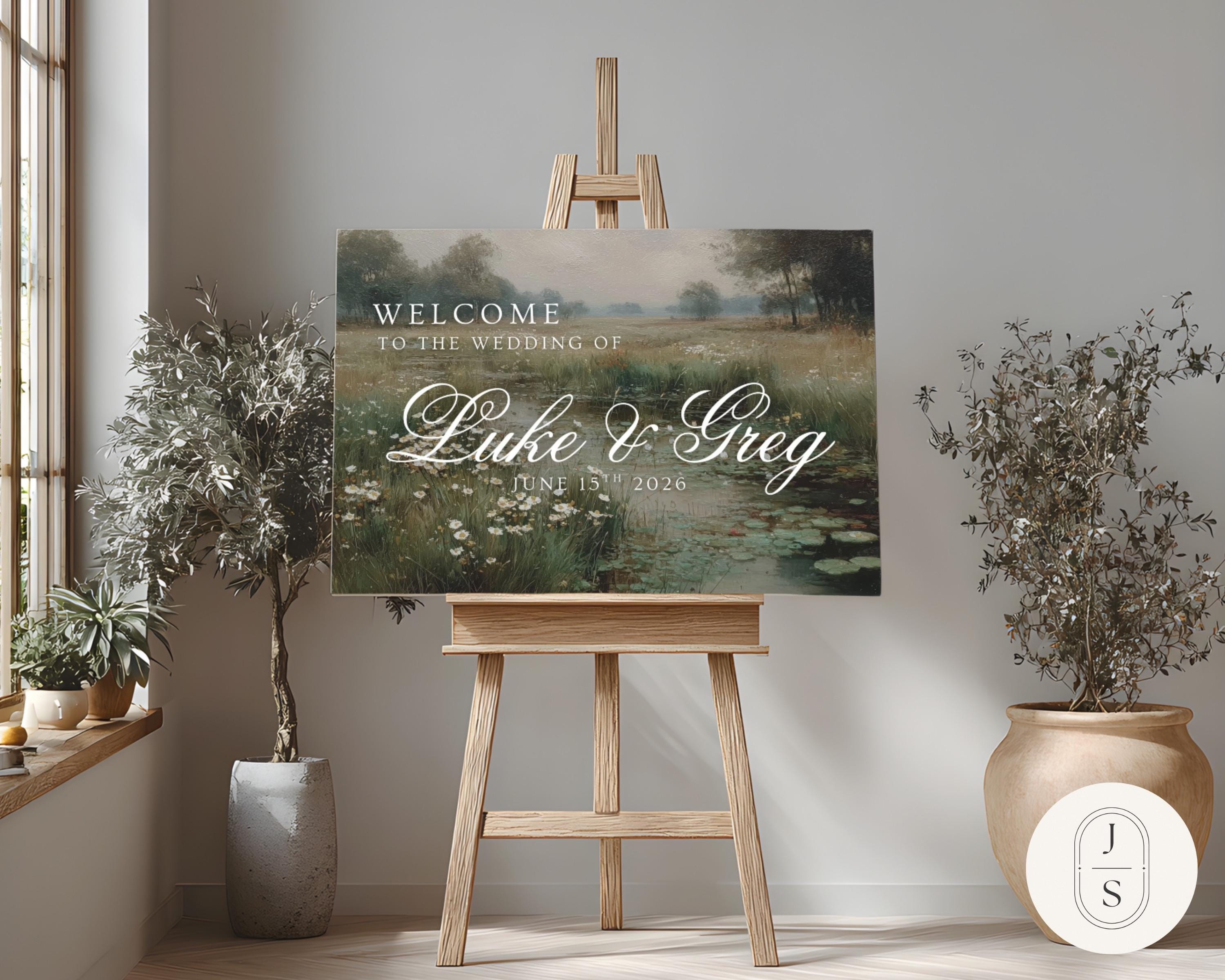 Foggy Lily Pond Wedding Welcome Sign Artwork | Unframed and Framed ...