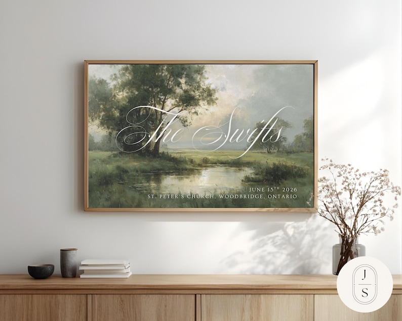 Pastoral Pond Wedding Welcome Sign Artwork | Unframed and Framed Fine ...