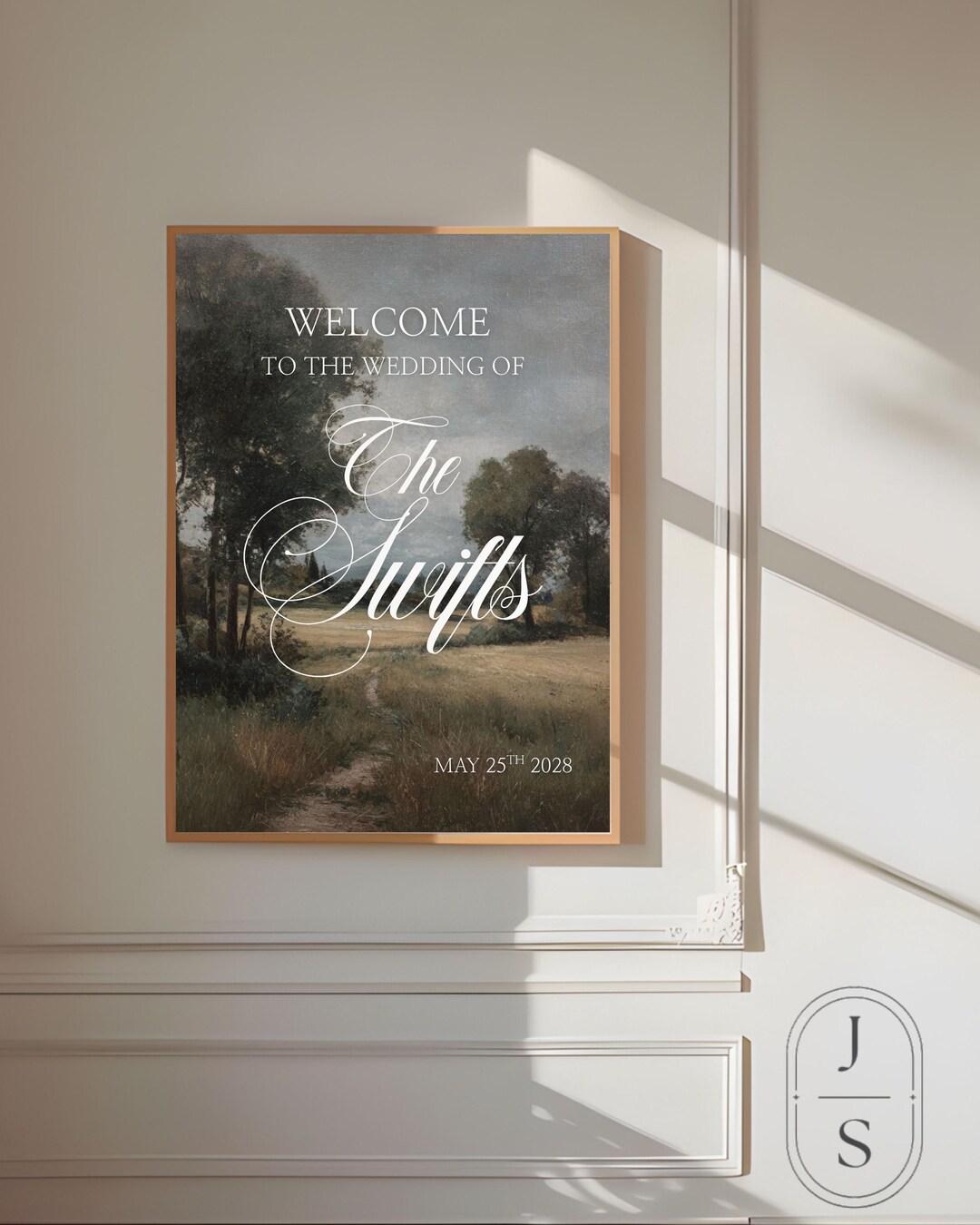 Serene Meadow Trail Wedding Welcome Sign Art (framed Matte Paper Print ...