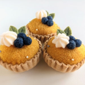 Blueberry Tart - Felt Pastry, Pumpkin Pie, Cupcake for Decoration or ...