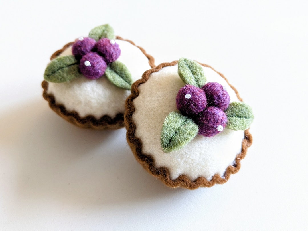 Wild Berry Tart - Felt Pastry, Fruit Pie, Cupcake for Decoration or ...