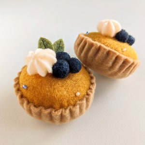 Blueberry Tart - Felt Pastry, Pumpkin Pie, Cupcake for Decoration or ...