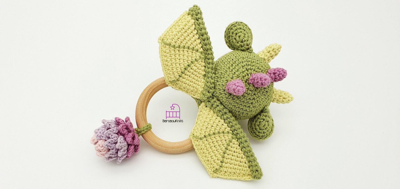CROCHET PATTERN Dexter the Dragon Amigurumi Teether Rattle Toy - Etsy