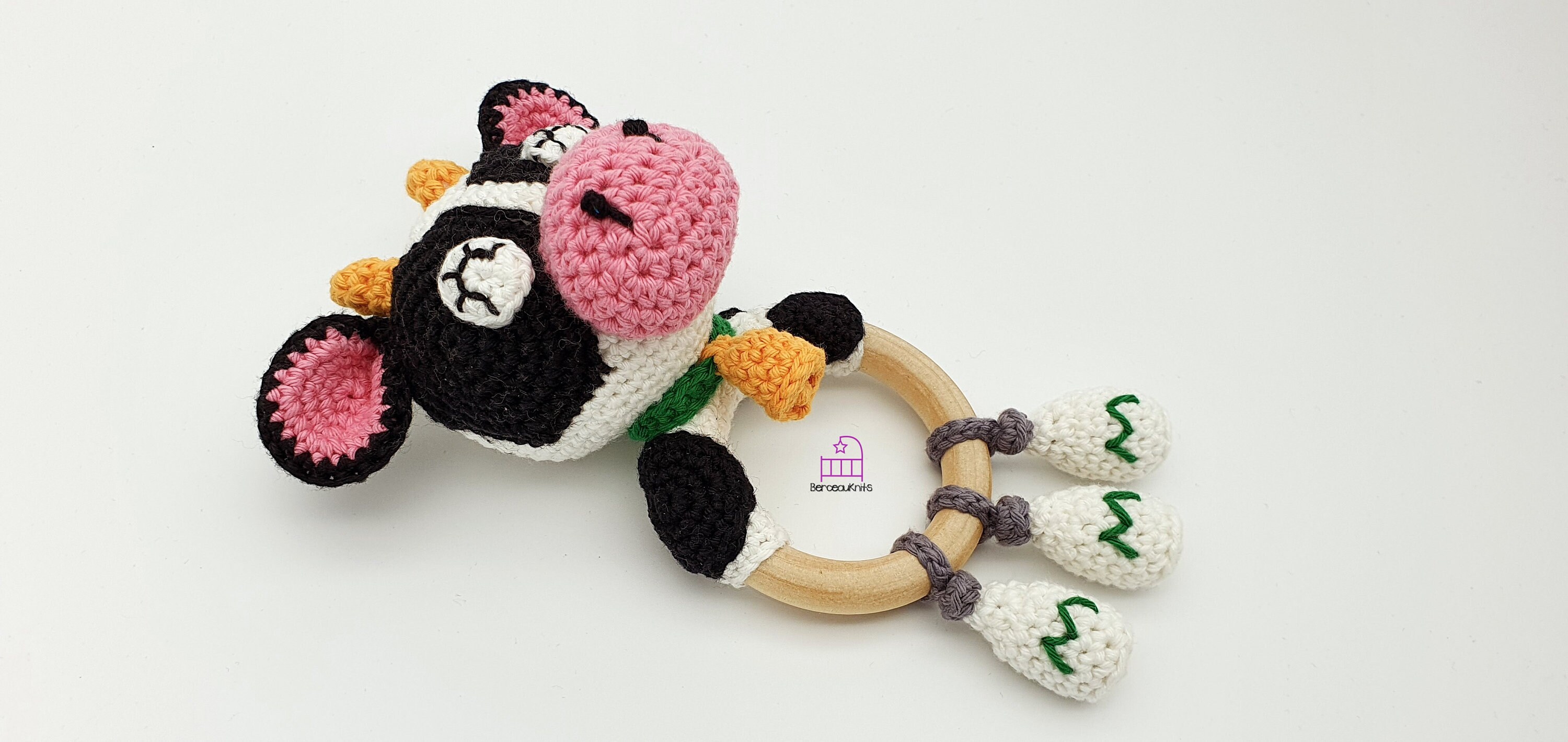 CROCHET PATTERN Cameron the Cow Amigurumi Teether Rattle Toy - Etsy