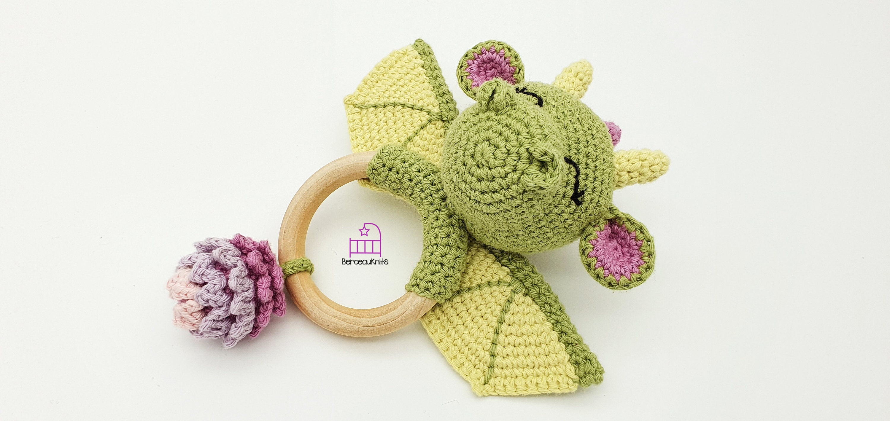 CROCHET PATTERN Dexter the Dragon Amigurumi Teether Rattle Toy - Etsy