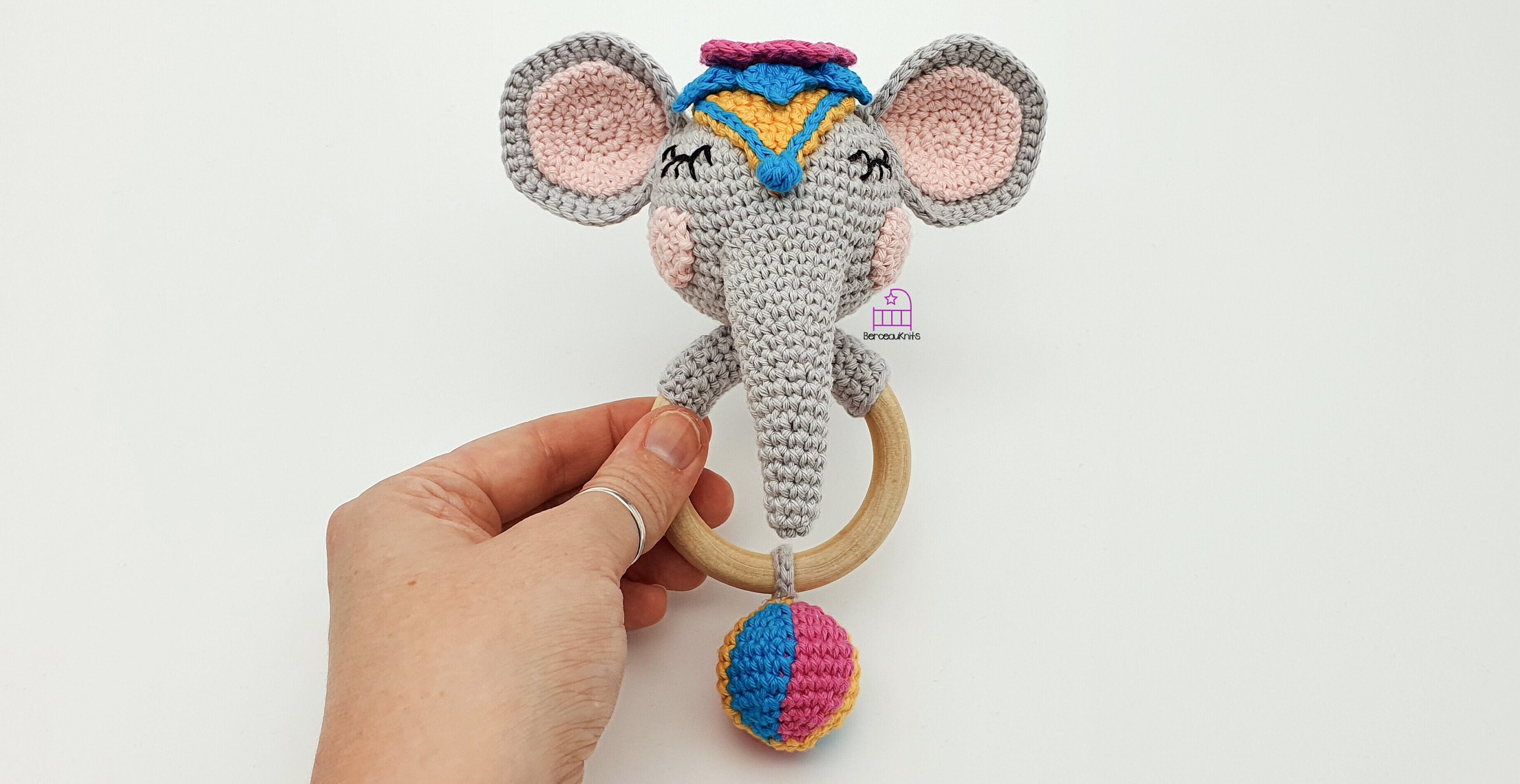 CROCHET PATTERN Ellie the Elephant Amigurumi Teether Rattle - Etsy UK