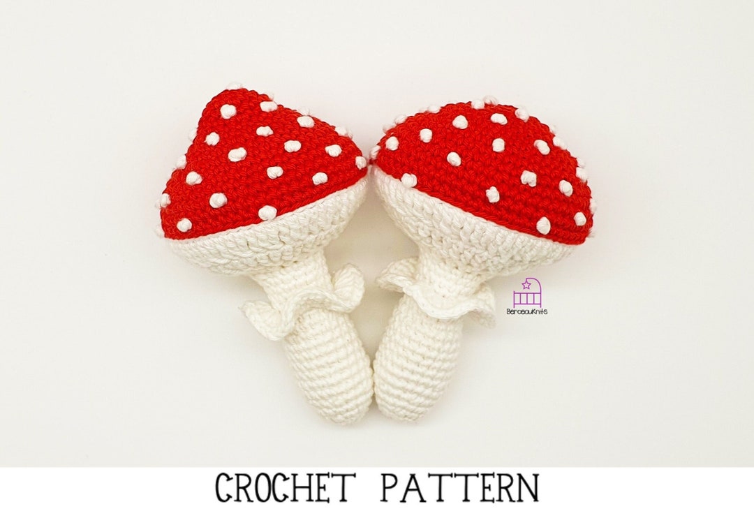 CROCHET PATTERN Toadstool Amigurumi Rattle Toy Pattern, Mushroom ...