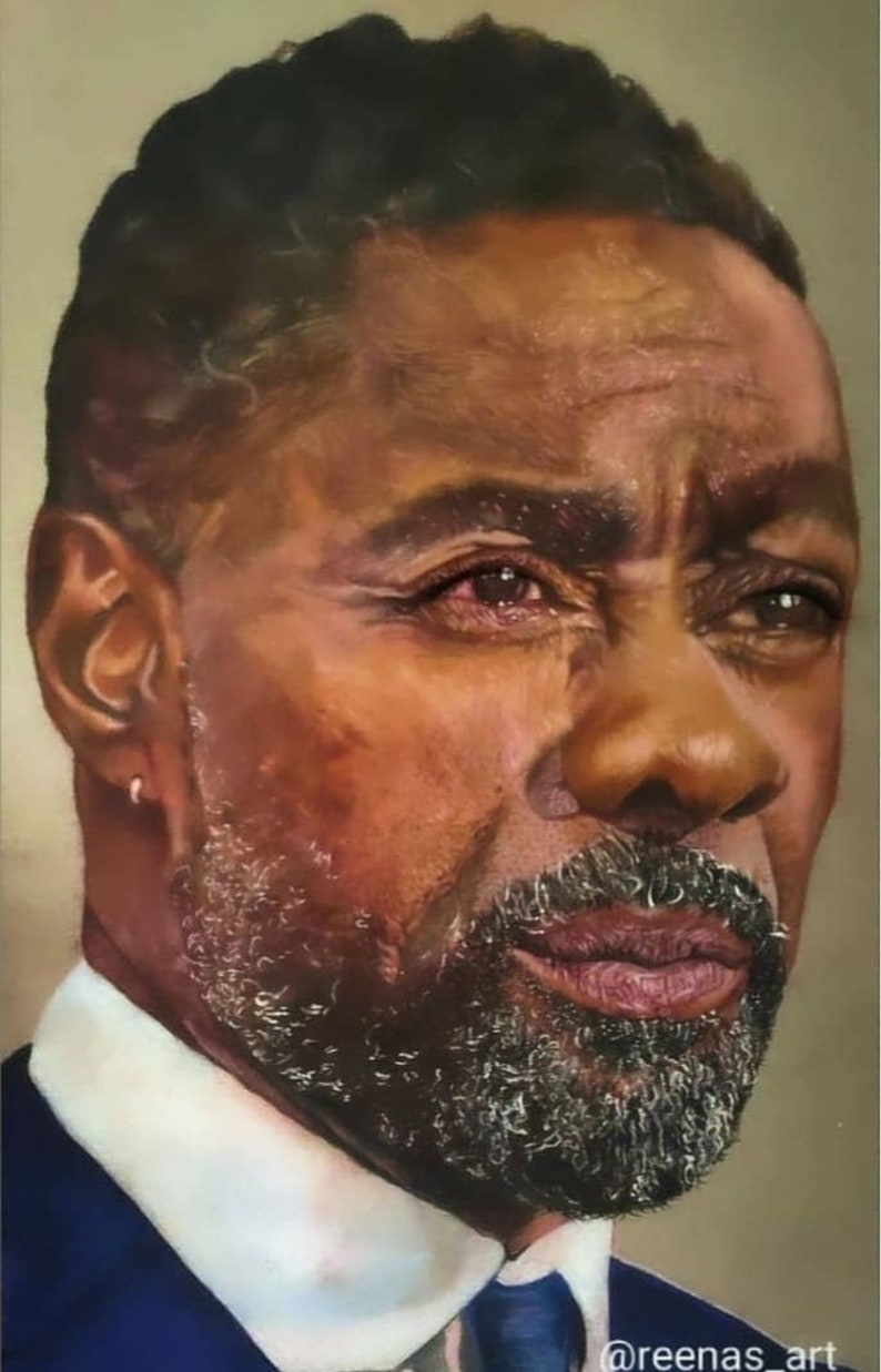 IDRIS ELBA Original Drawing 11x 14 Inches - Etsy UK
