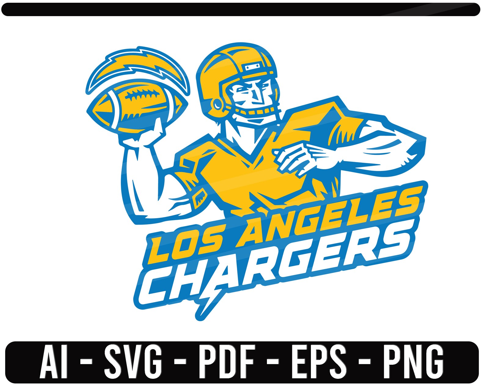Los Angeles chargers SVG NFL sports Logo Football cut file for | Etsy