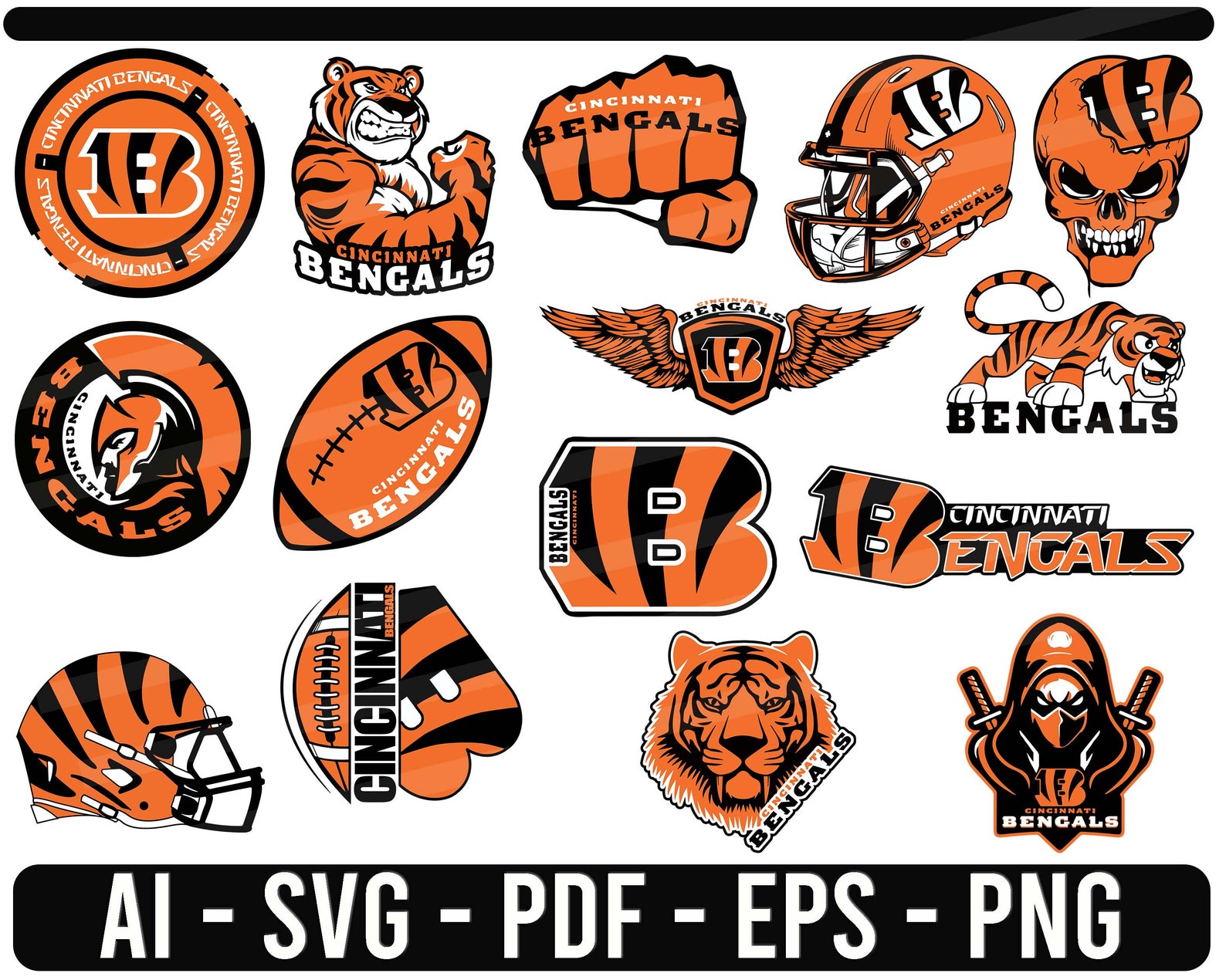 Cincinnati Bengals SVG NFL sports Logo Football cut file for | Etsy