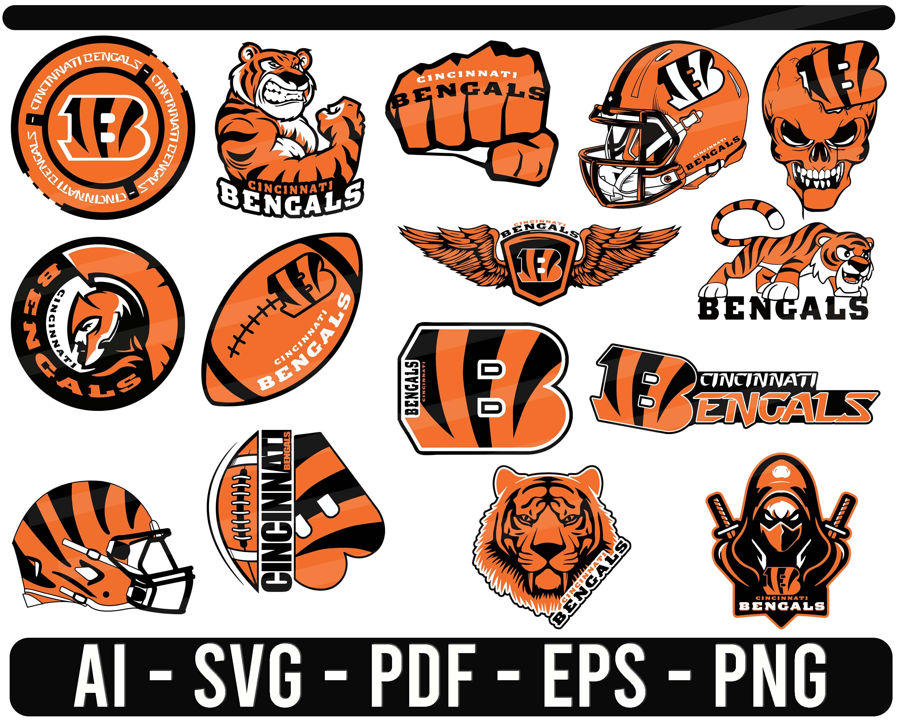 Cincinnati Bengals SVG NFL sports Logo Football cut file for | Etsy