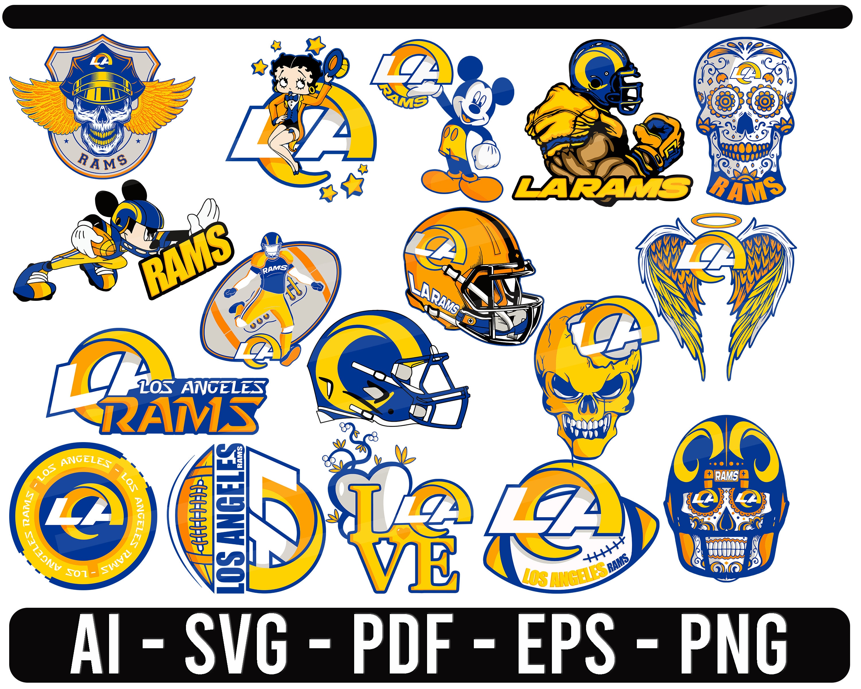 Los Angeles Rams SVG NFL sports Logo Football cut file for | Etsy