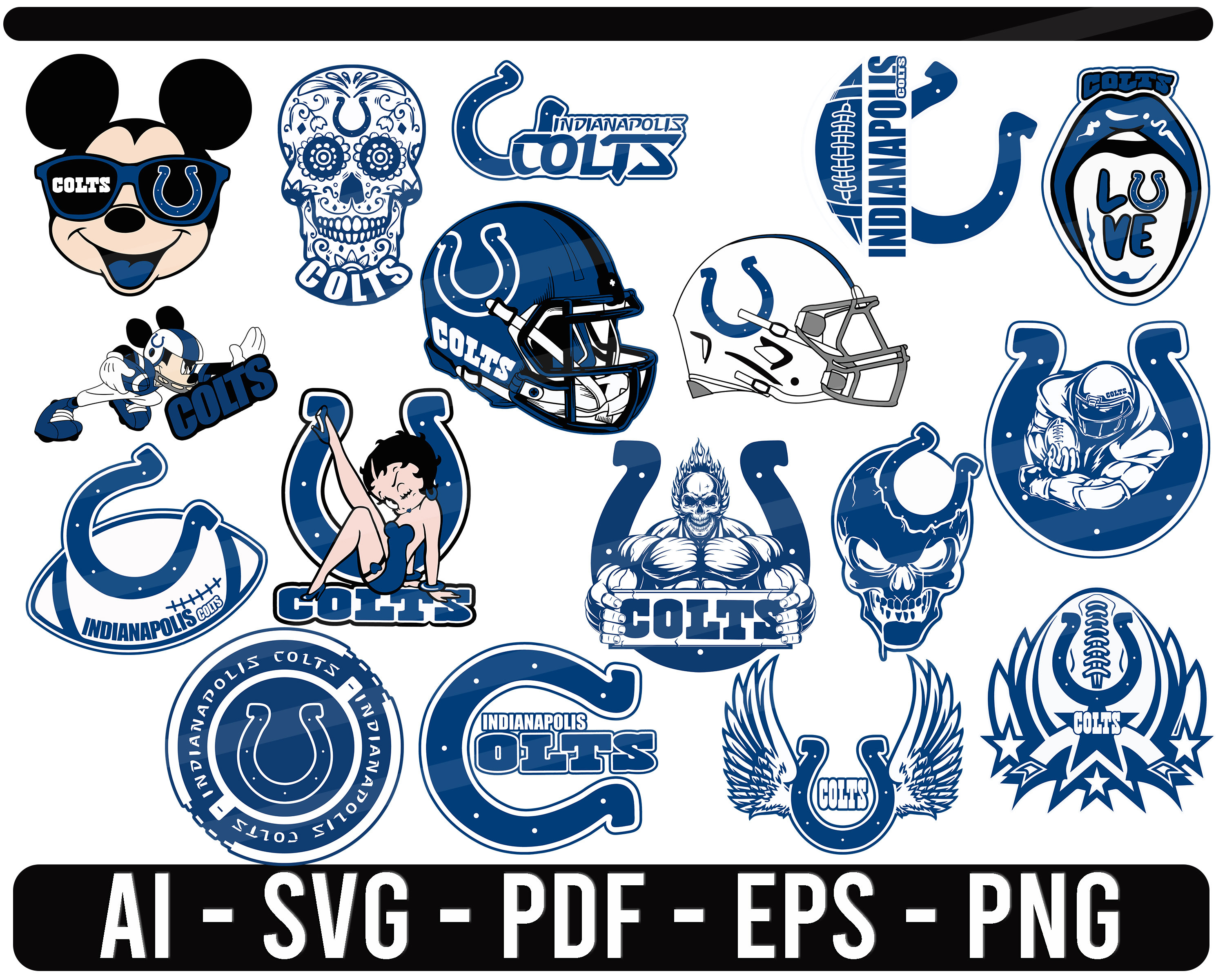 Indianapolis Colts SVG NFL sports Logo Football cut file for | Etsy