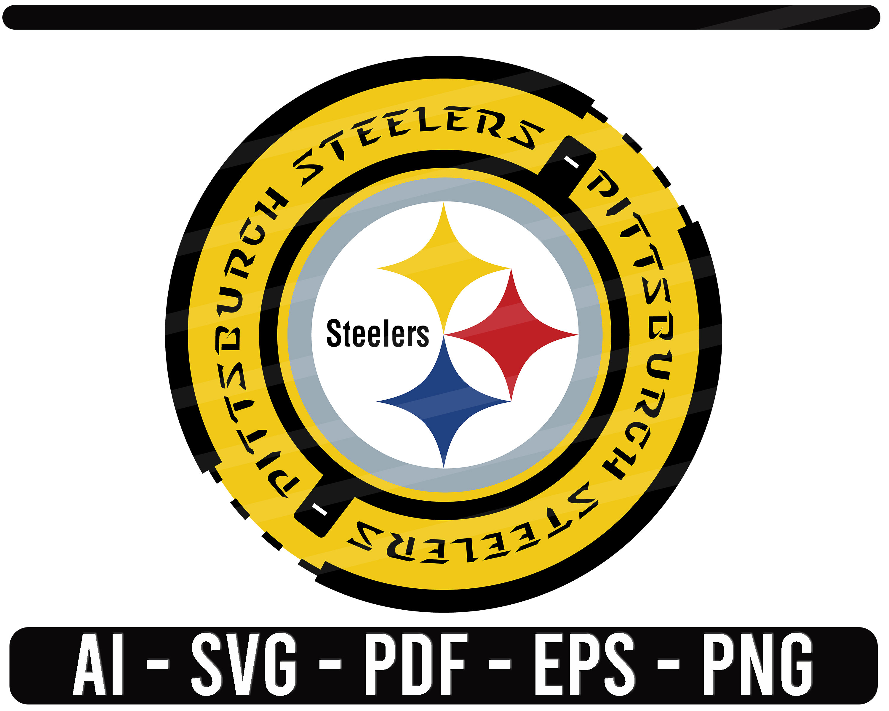 Pittsburgh Steelers Circle SVG NFL sports Logo Football cut | Etsy