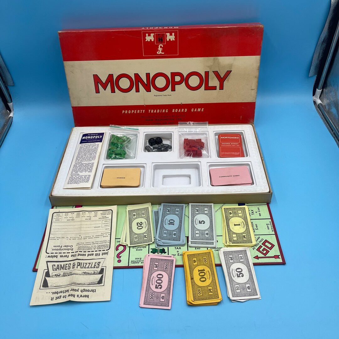 Vintage Waddingtons Monopoly Board Game 402 Parker Bros *complete ...