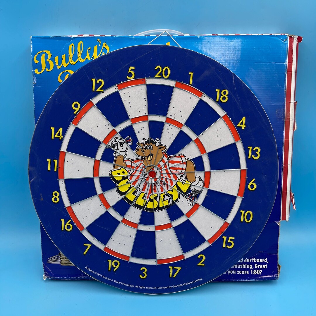 Bully's Bullseye Dartboard Rare 18 Double Sided Boxed Mancave NO DARTS ...