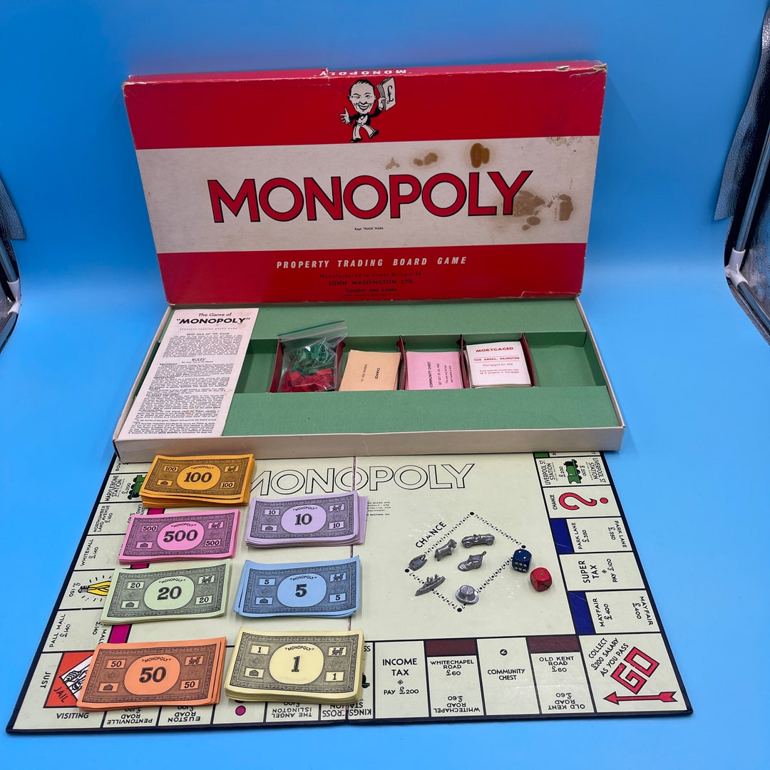 Vintage Waddingtons Monopoly Board Game Players 2-6 Ages 8+ *complete ...