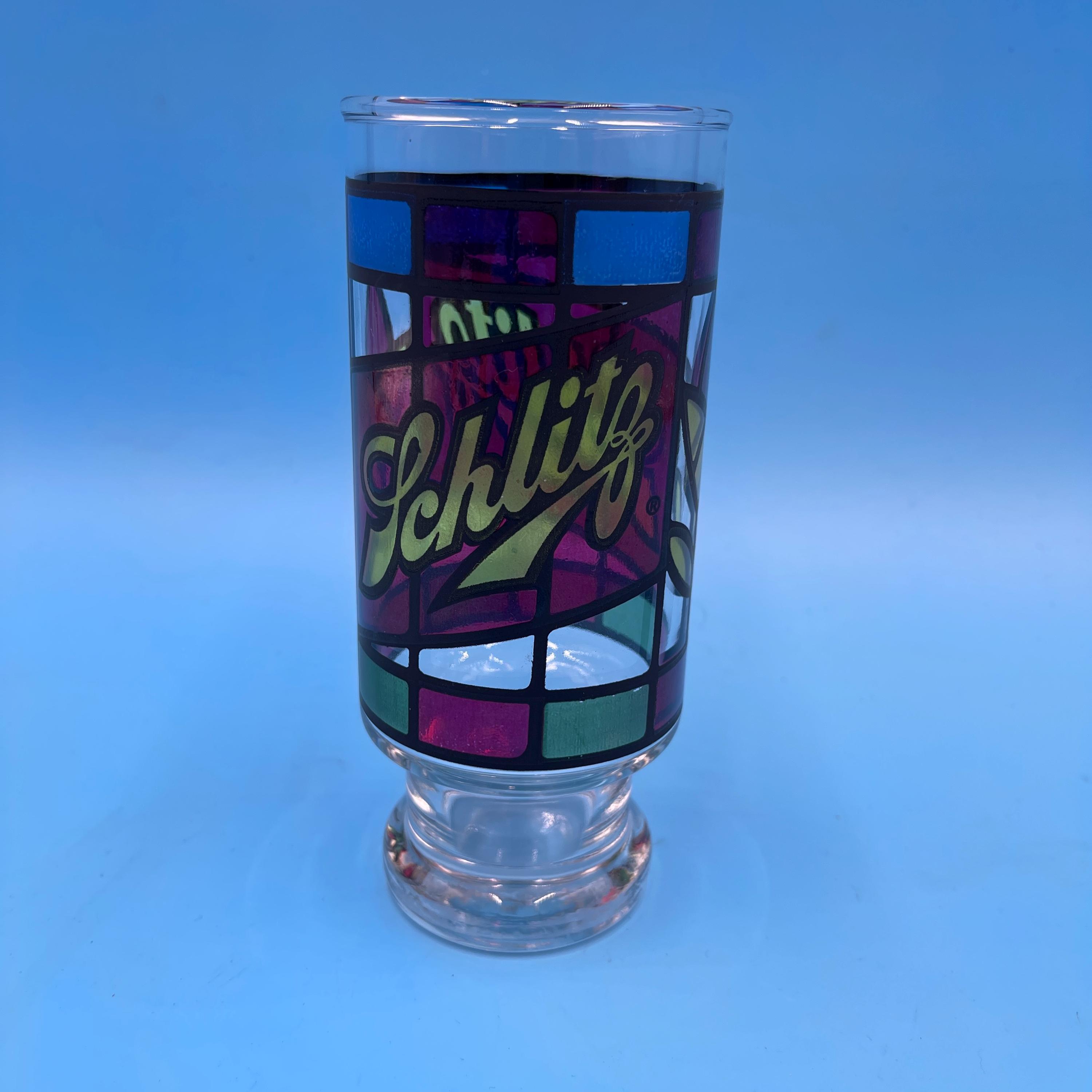 Vintage Schlitz Beer Stained Glass Cup Multicolour Retro - 6.5" Tall - Etsy