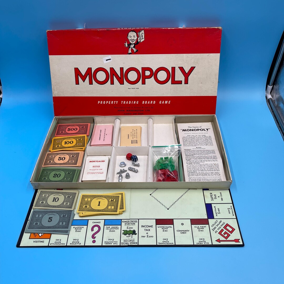 Vintage Waddingtons Monopoly Board Game Parker Brothers 2-6 Players ...