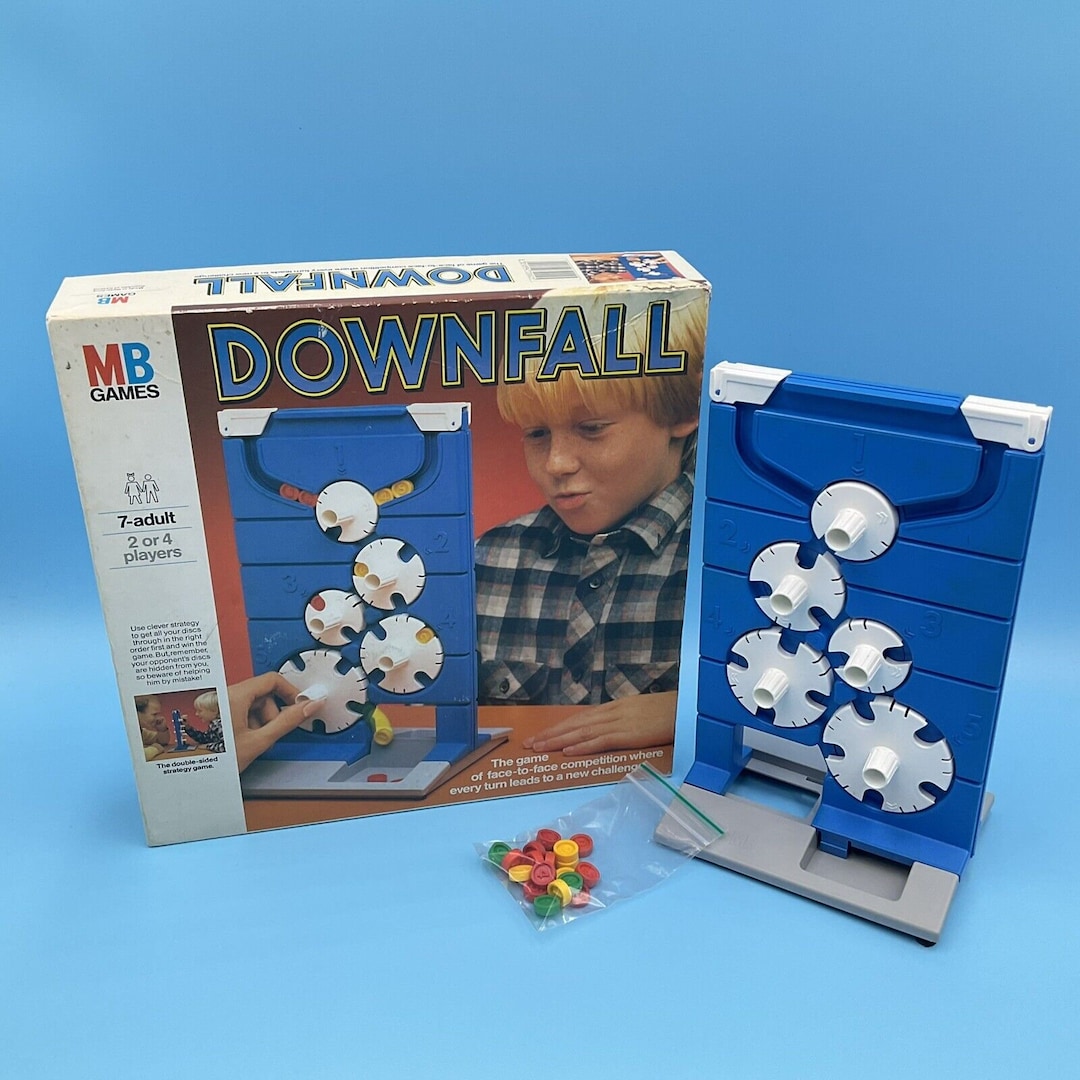 Vintage MB Games DOWNFALL Board Game 1985 Square Box - Etsy