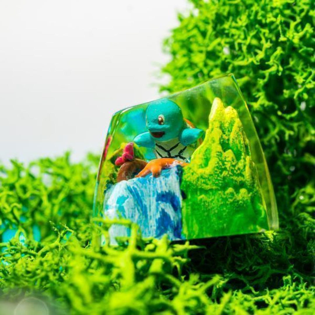 Squirtle Pokemon Artisan Keycap, Custom Resin Keycap for Mechanical ...