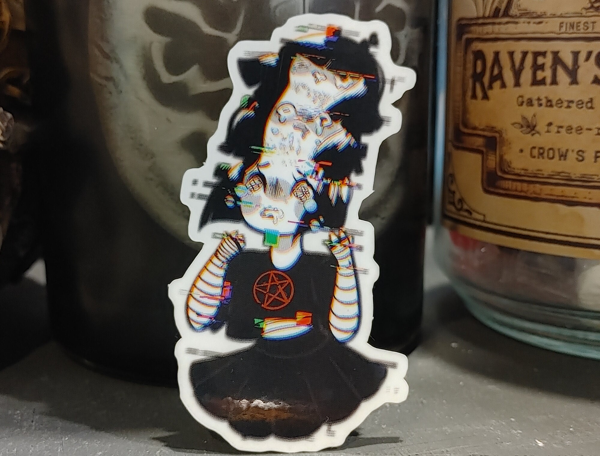 So No Head-head-head?| Body Horror Gorey| Clear Vinyl Die Cut Sticker ...