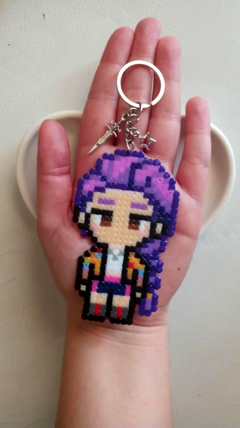 Kpop Demon Hunters Huntrix Keychain - Rumi / Mira / Zoey - Perler Bead ...