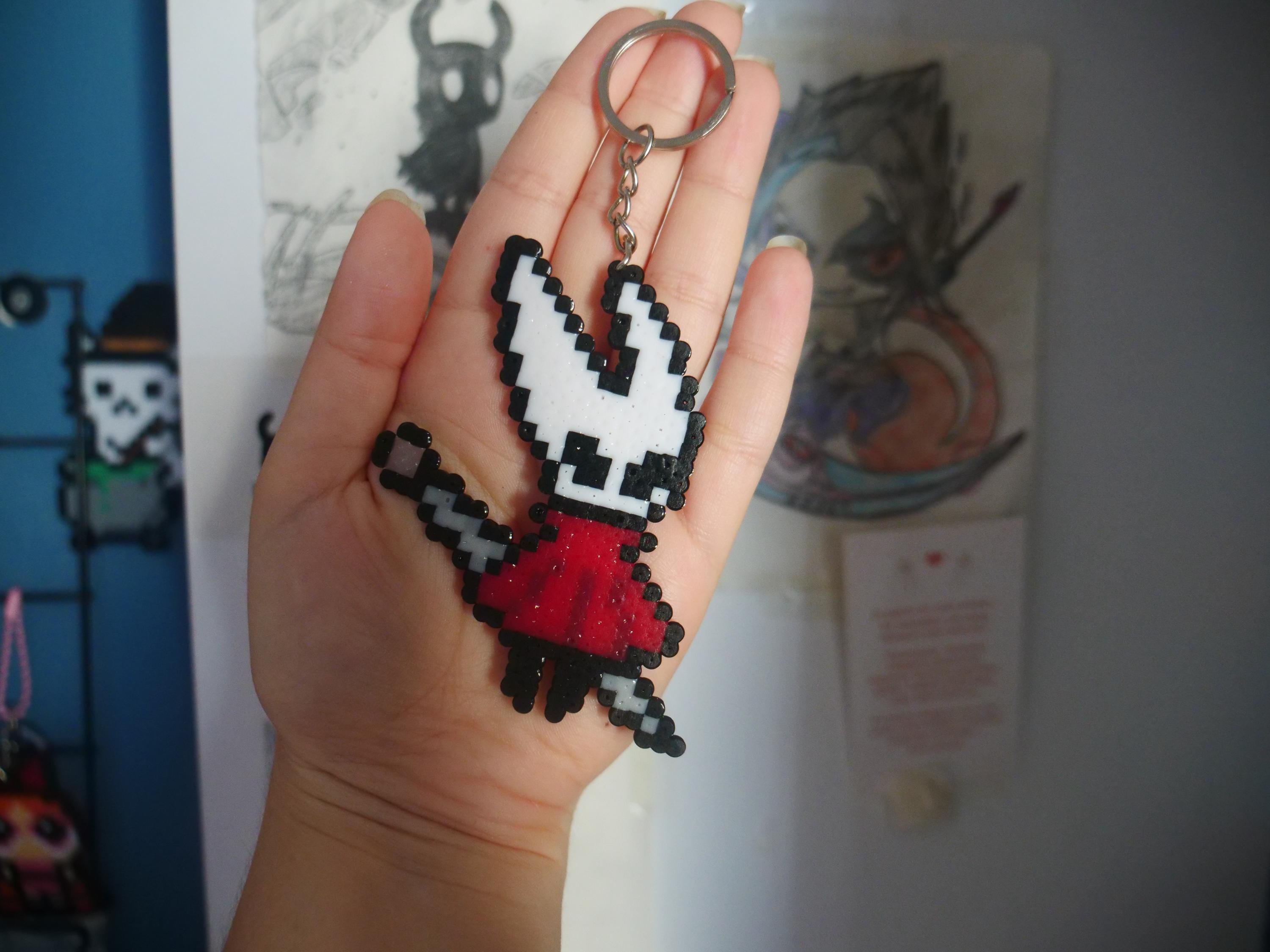 Silksong Sherma / Hornet Keychain - Handmade Perler Bead Pixel Art ...
