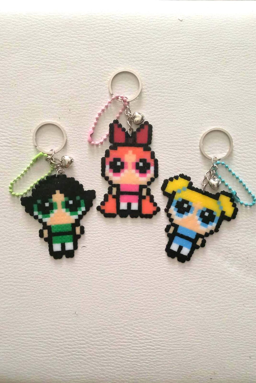 Powerpuff Girls Keychain - Blossom, Bubbles & Buttercup Perler Beads ...