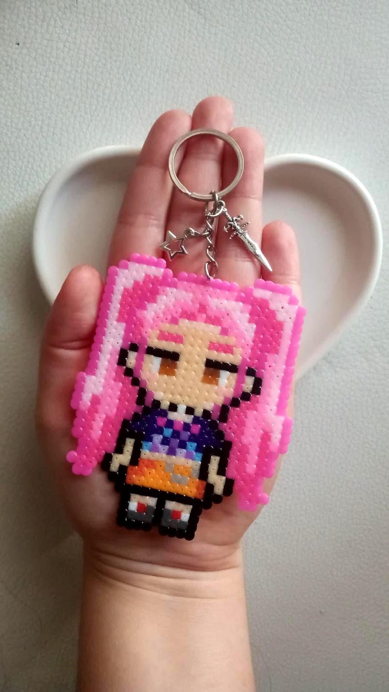 Kpop Demon Hunters Huntrix Keychain Rumi Mira Zoey Perler Bead