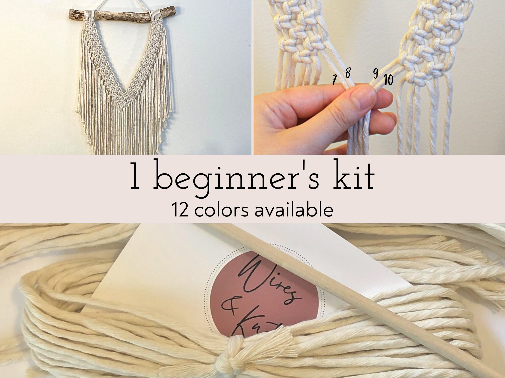 Beginner Macrame Kit DIY macrame tutorial with easy | Etsy
