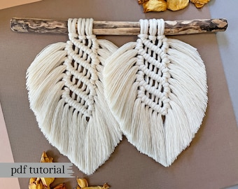 Feather Macrame Pattern / Beginner Friendly Leaf Tutorial / - Etsy