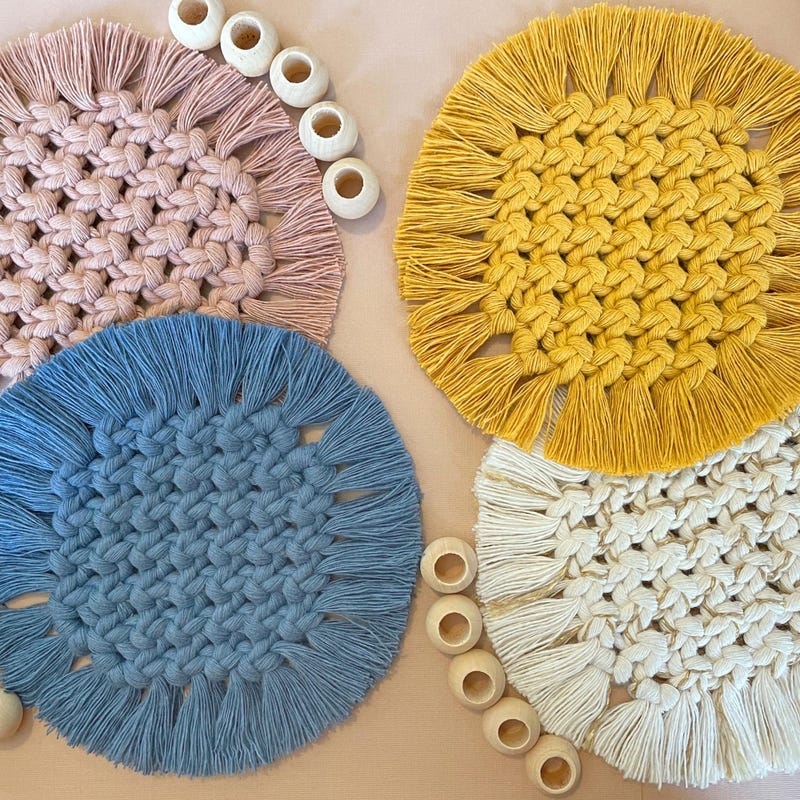Macrame Coasters - Etsy