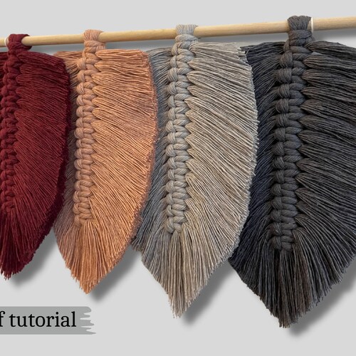 MACRAME PATTERN / Bohemian Feather / Leaf / DIY / Pdf / - Etsy