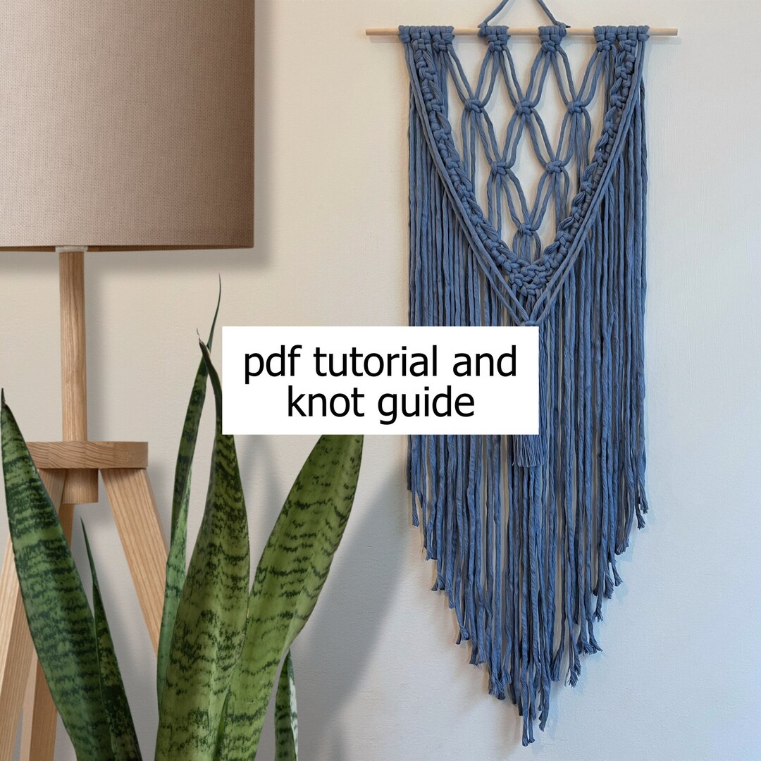 TUTORIEL PDF modèle de macramé facile pdf, suspension murale en macramé pour débutant, bricolage ...