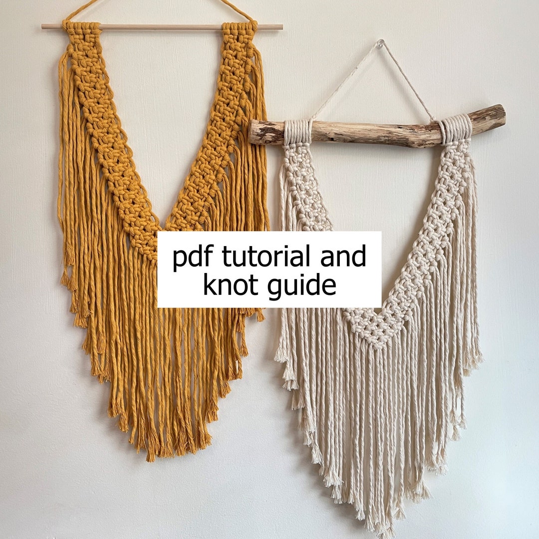 PDF TUTORIAL Beginner Macrame Wall Hanging, Easy Macrame Pattern Pdf ...