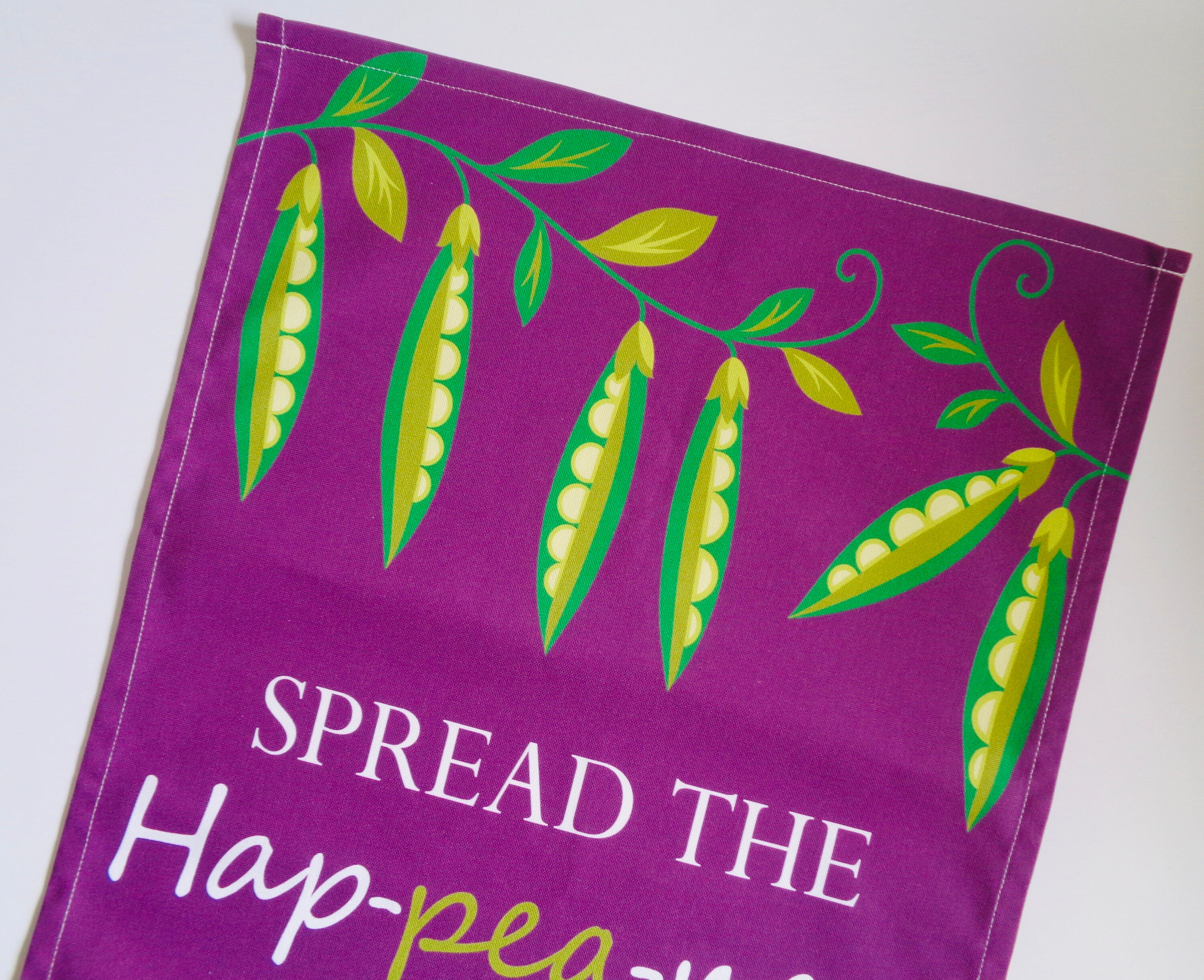 Pea Tea Towel, Purple Tea Towel, Pea Print, Pea Pod Gift, Purple ...