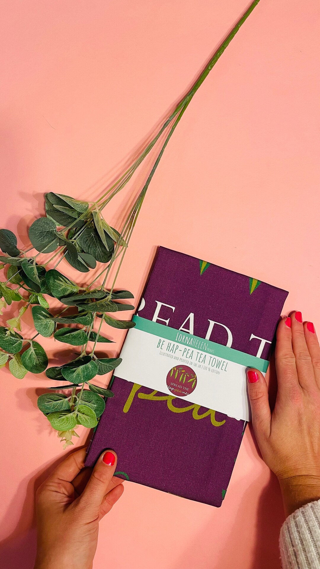 Pea Tea Towel, Purple Tea Towel, Pea Print, Pea Pod Gift, Purple ...