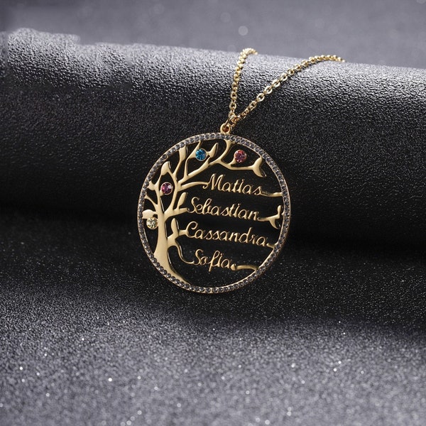 Customizable Family Tree Pendant - Etsy