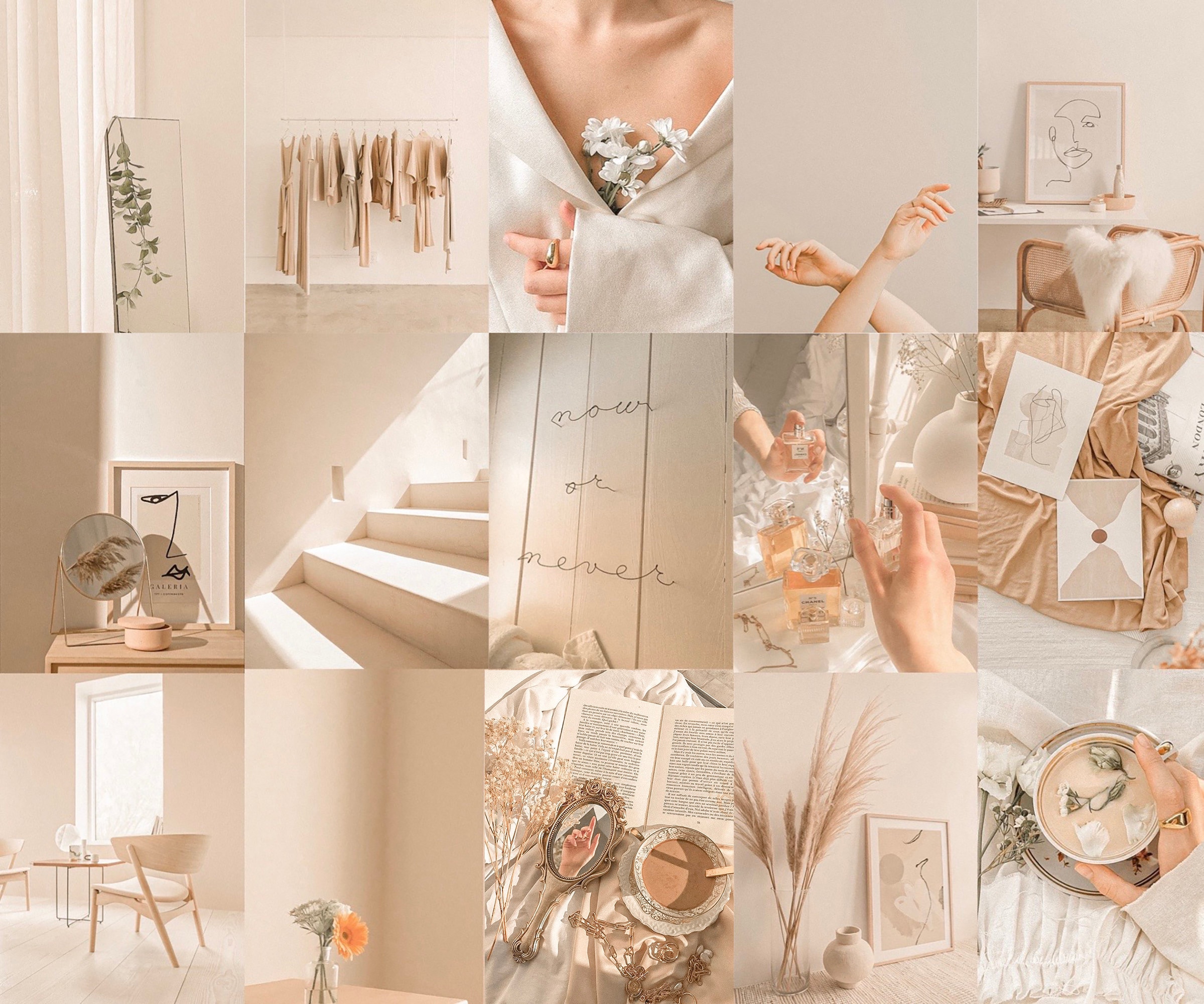 Personalized Wall Collage Kit Digital Beige Lightroom Mobile Etsy