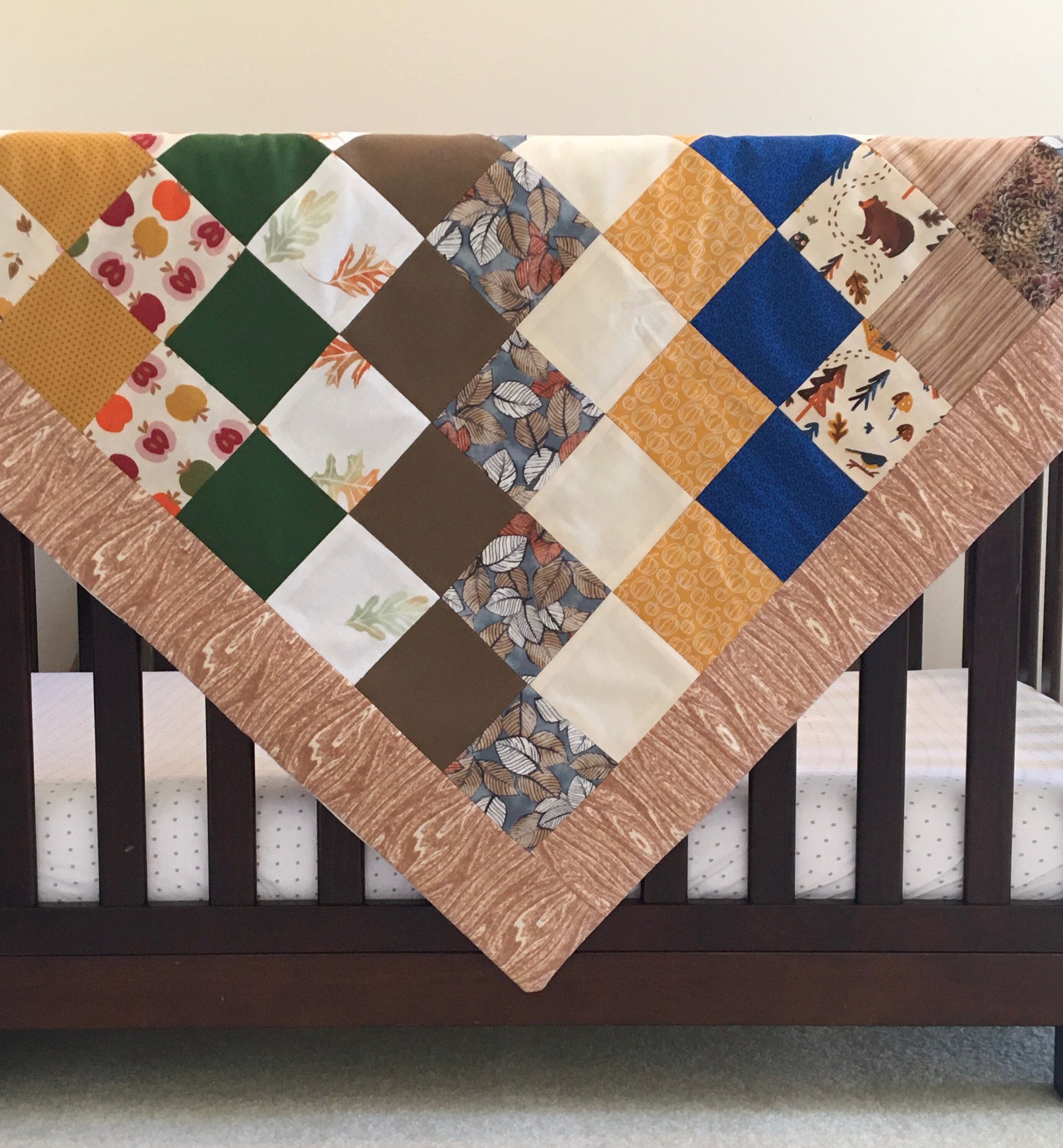 Baby’s First Fall Baby Quilt - Handmade Baby Blanket, Fall Theme ...