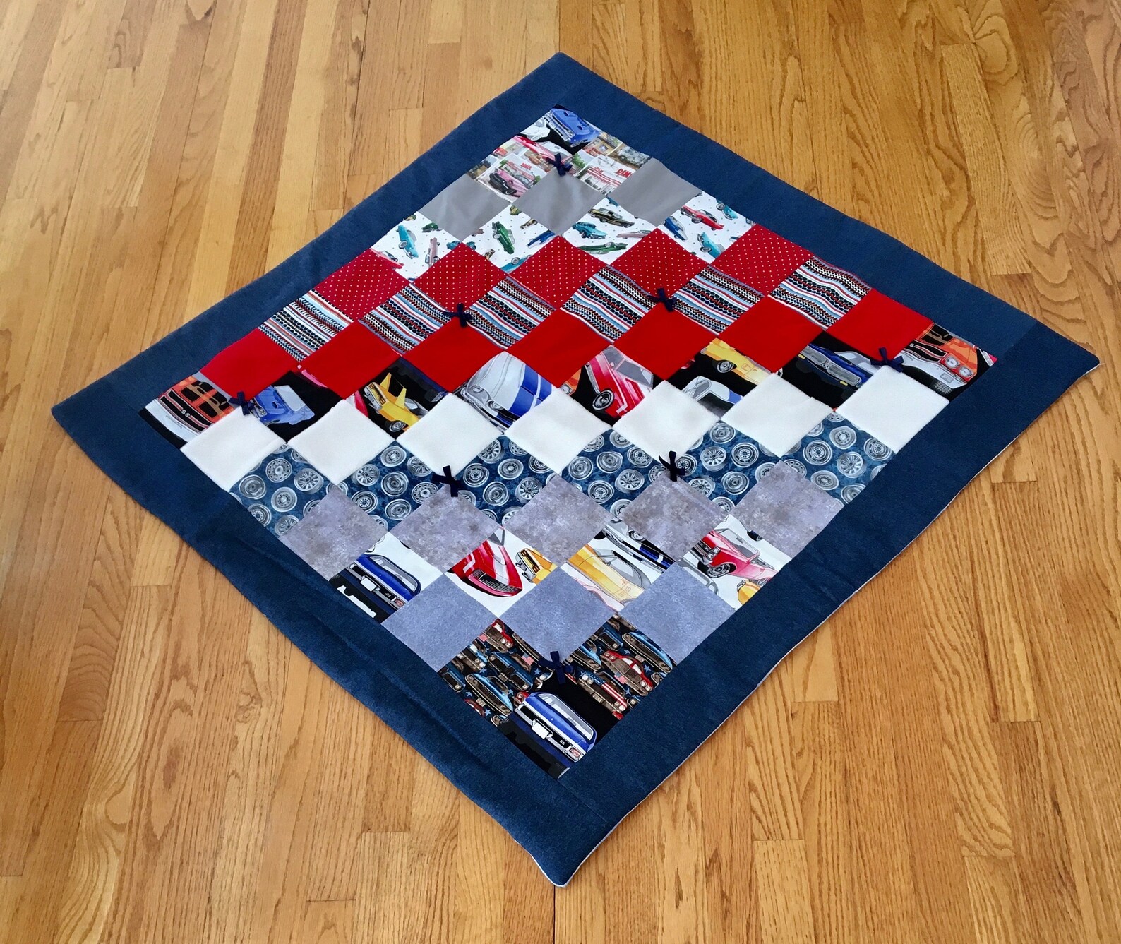 Muscle Car Mania - Handmade Baby Quilt, Baby Boy Blanket, Car Theme ...