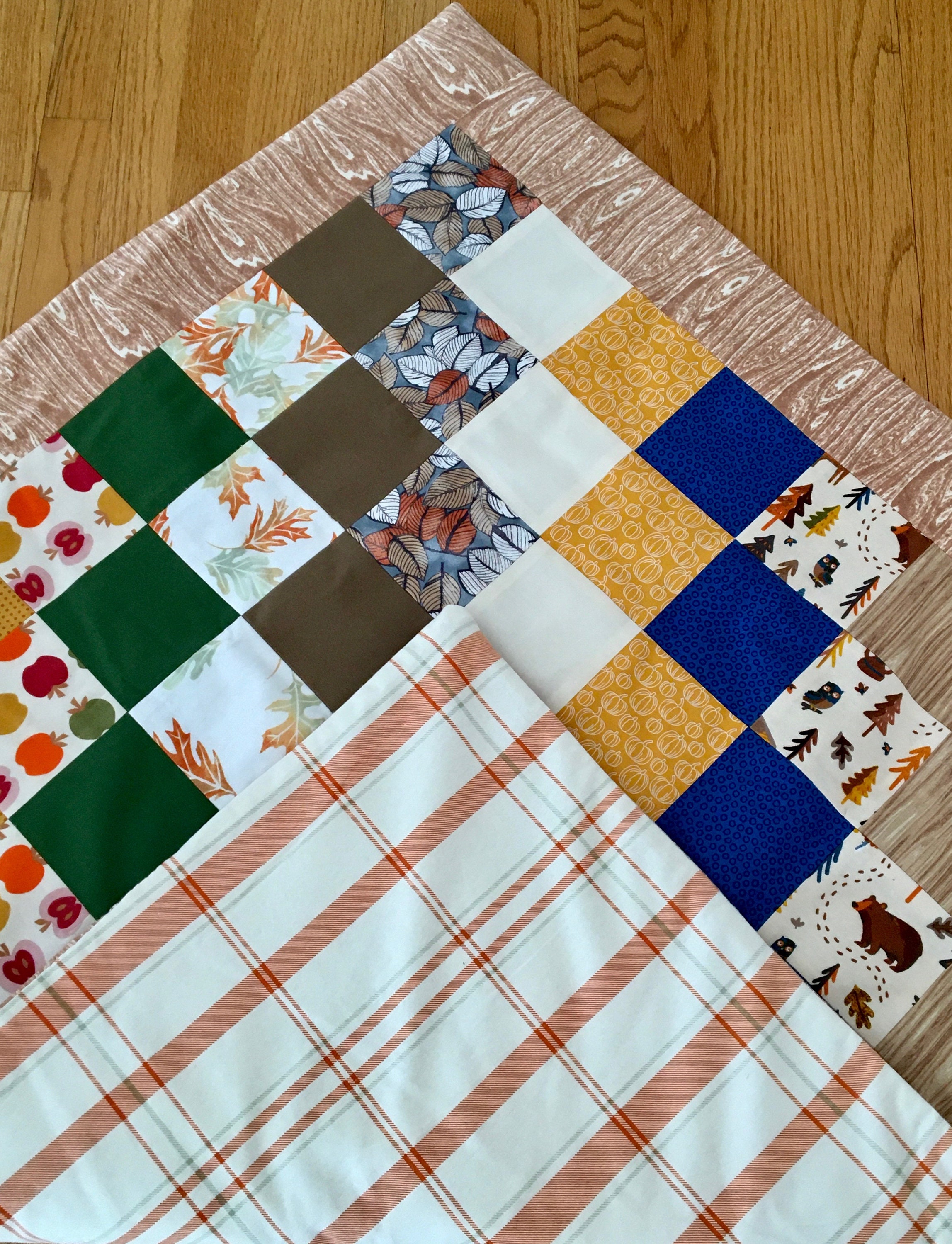 Baby’s First Fall Baby Quilt - Handmade Baby Blanket, Fall Theme ...