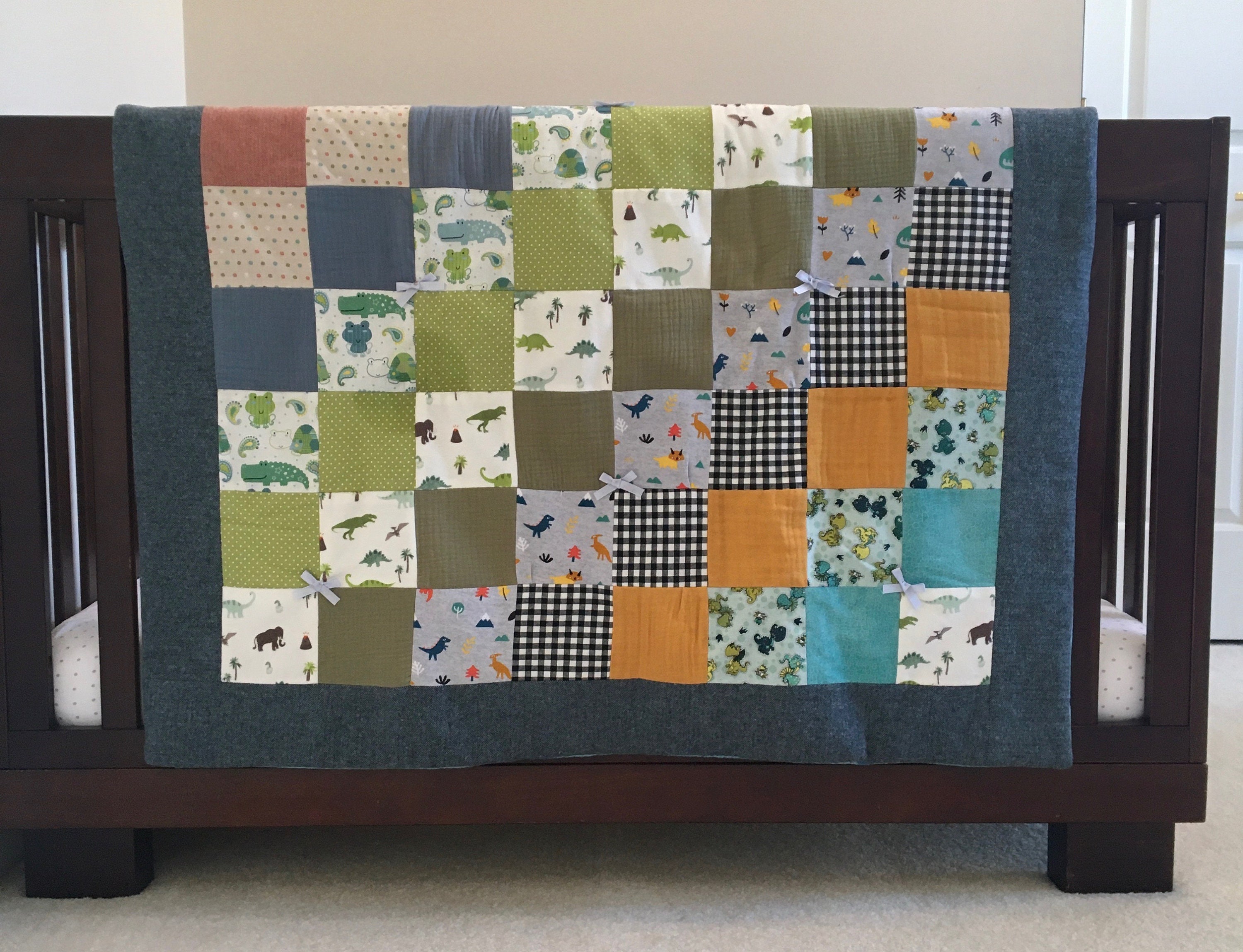 Pleistocene Pals Quilt - Handmade Baby Quilt, Gender Neutral - Etsy