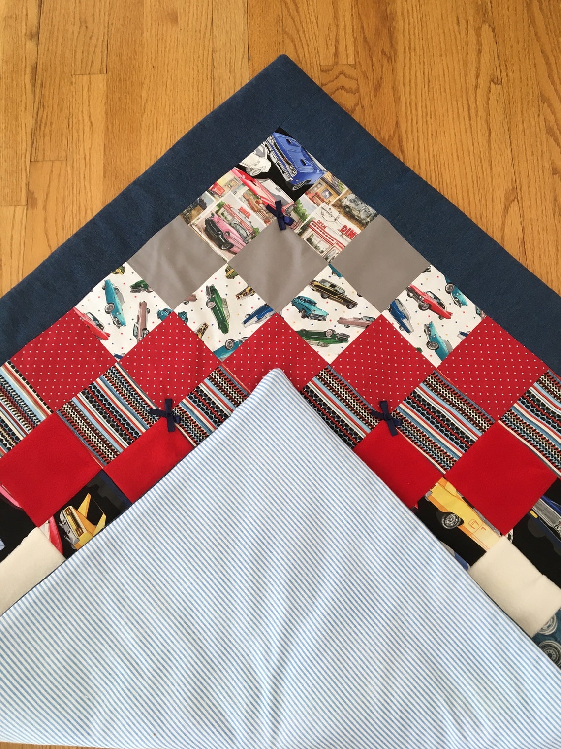 Muscle Car Mania - Handmade Baby Quilt, Baby Boy Blanket, Car Theme ...