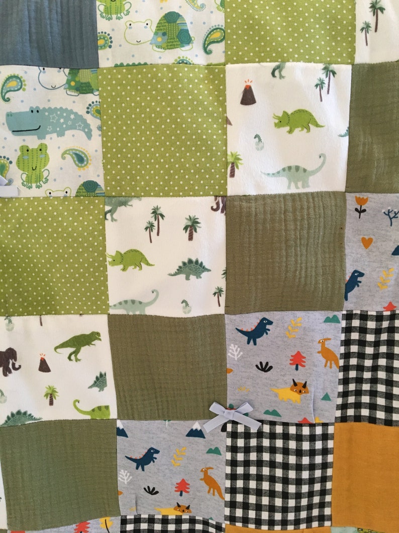 Pleistocene Pals Quilt - Handmade Baby Quilt, Gender Neutral - Etsy